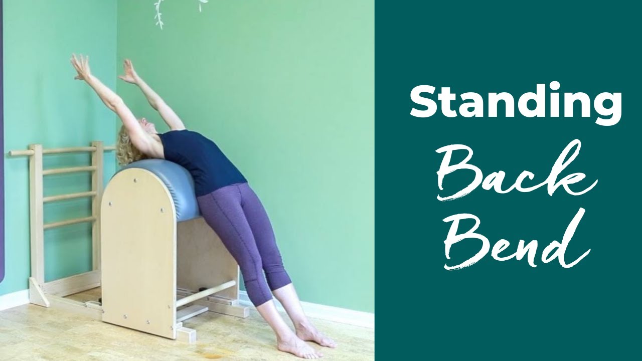 Standing Backbend (Supine Stretch) on the Ladder Barrel ⎮Pilates ...