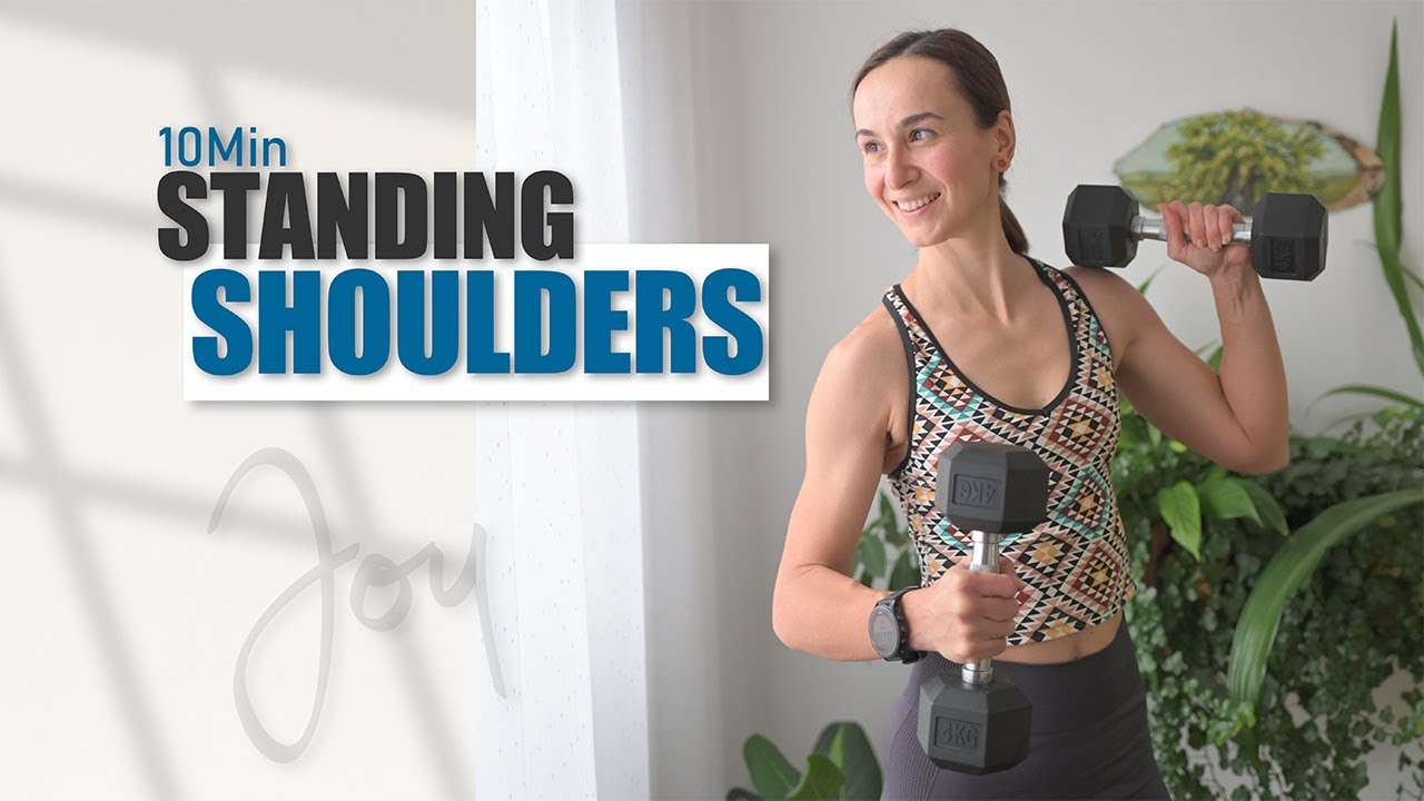10 Min Standing Shoulders Workout with Dumbbells at Home - YouTube