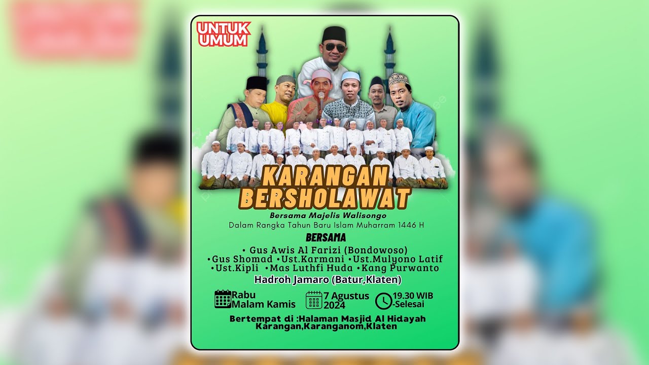 LIVE KARANGAN BERSHOLAWAT BERSAMA MAJELIS WALI SONGO - GUS AWIS ALFARIS ...