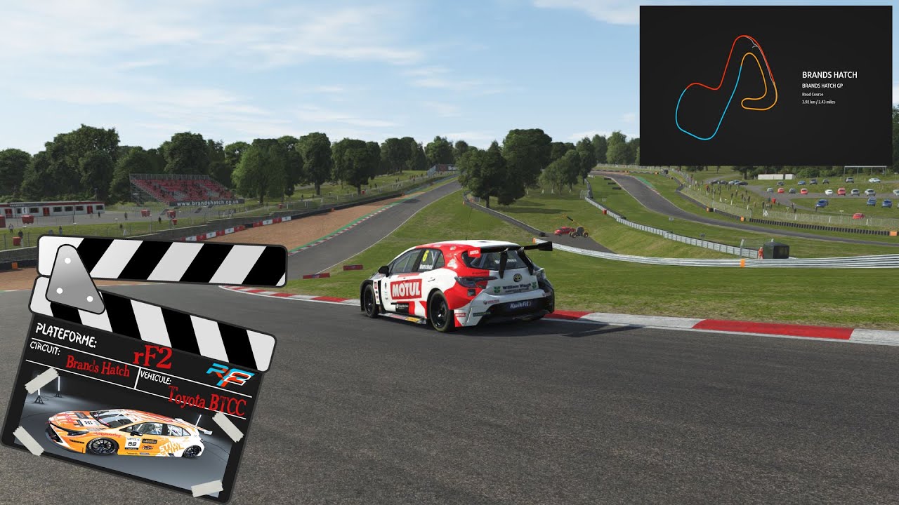 Tour de piste à Brands Hatch en Toyota Corolla BTCC sur Rfactor 2 - YouTube