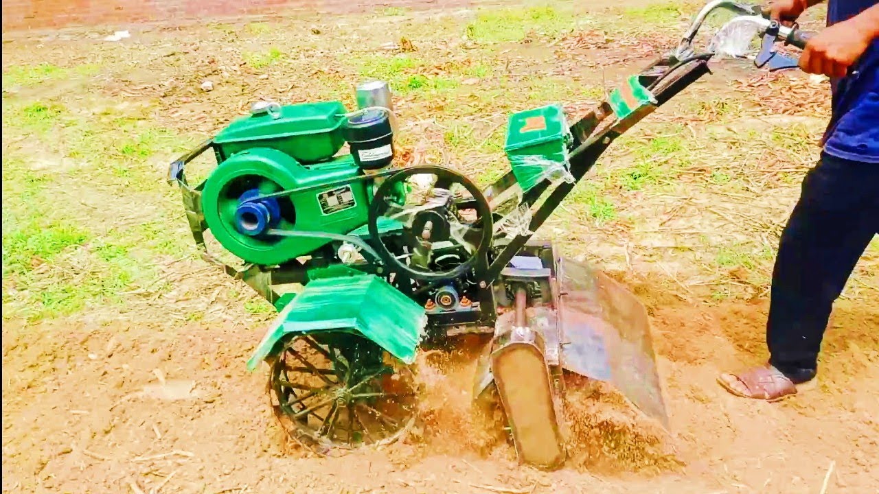 Desi power tiller ke sath (mini rotator) transporting gujarat ...