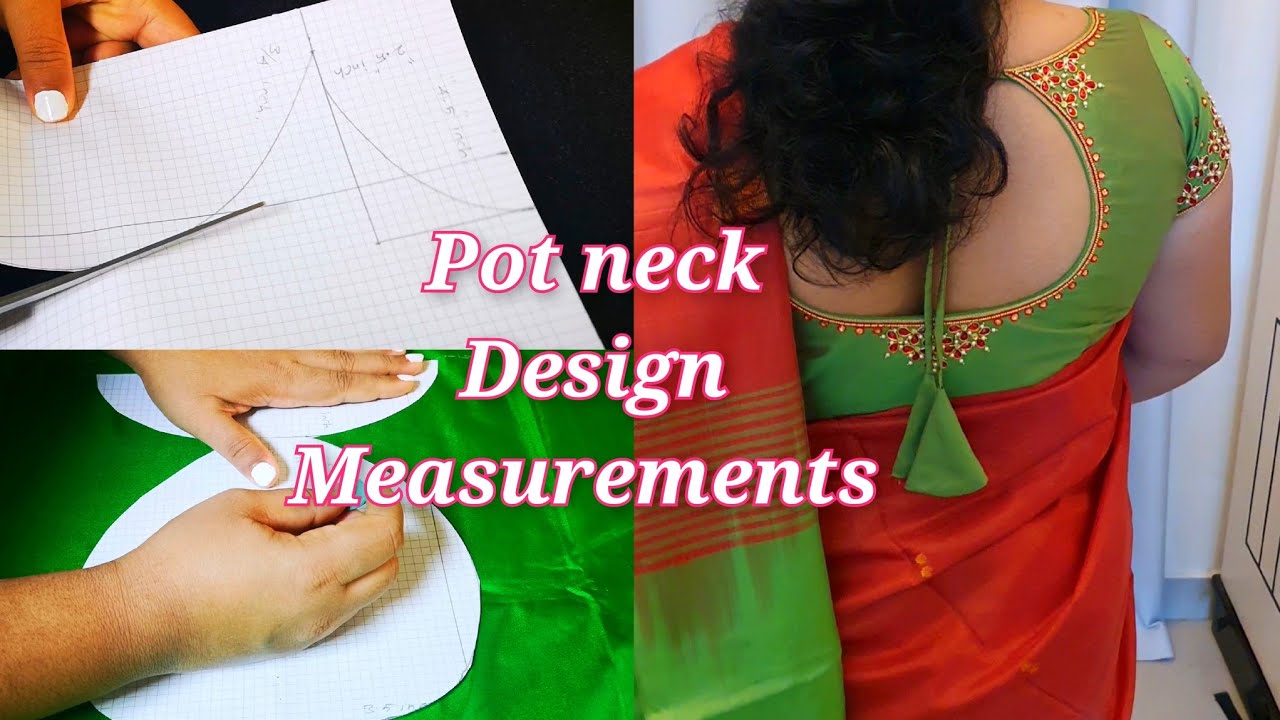 Pot Neck Design Blouse Marking for Embroidery l Vaanavil world - YouTube