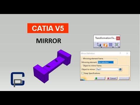 TUTORIAL CATIA V5 # 16 - BASIC MODELING - PART DESIGN - MIRROR - YouTube