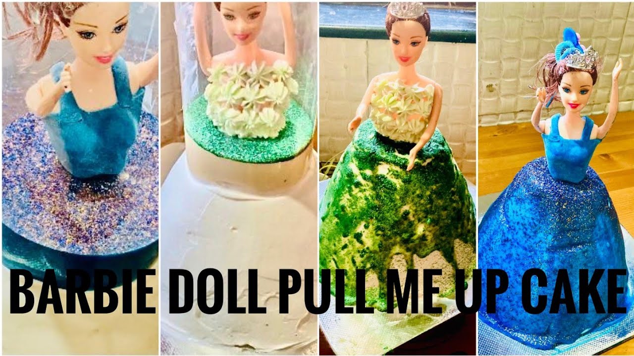 Barbie Doll Pull me up cake | step by step tutorial | Bake With Mom ...