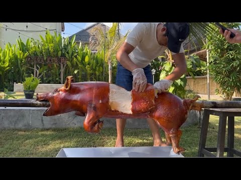 We’re in Bali to watch the famous roast pig be cooked from start to ...