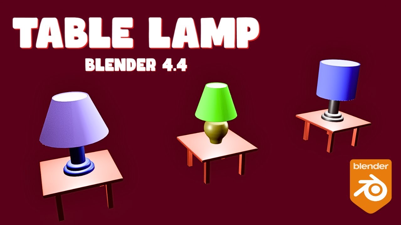 Modelling Low Poly 3D Table Lamps in Blender 4.4 - YouTube