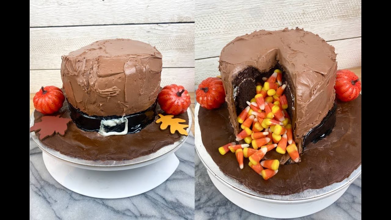 🦃.ThanksBaking Pilgrim Hat Cake 🎩 - YouTube