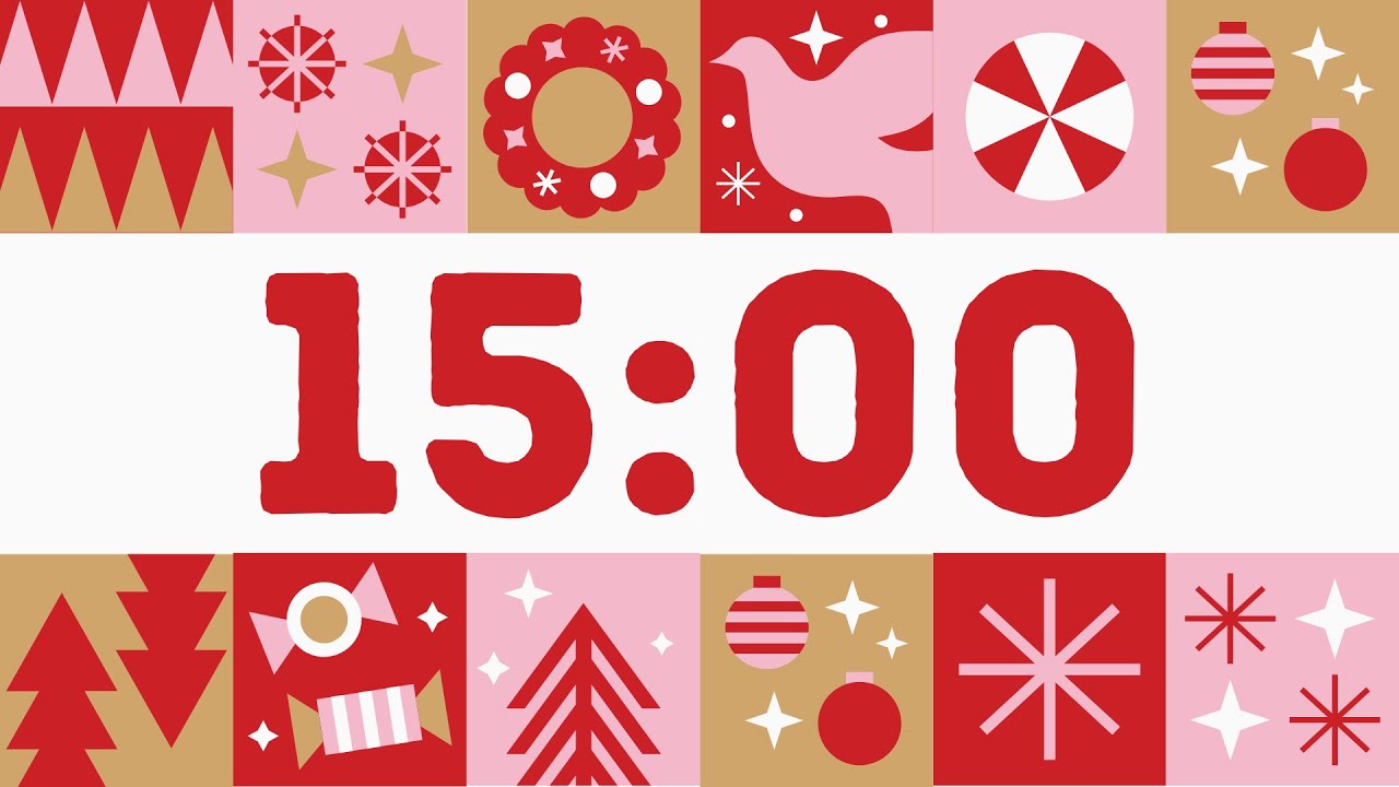 15 Minute Christmas Timer with Soft Music and Chime *ੈ🎄 ‧₊ - YouTube