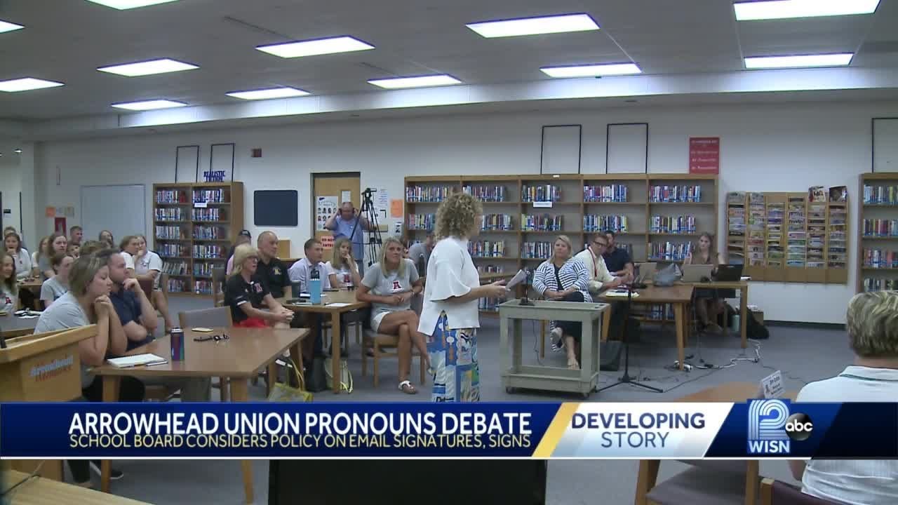 Arrowhead Union School District debating banning 'pronouns' - YouTube