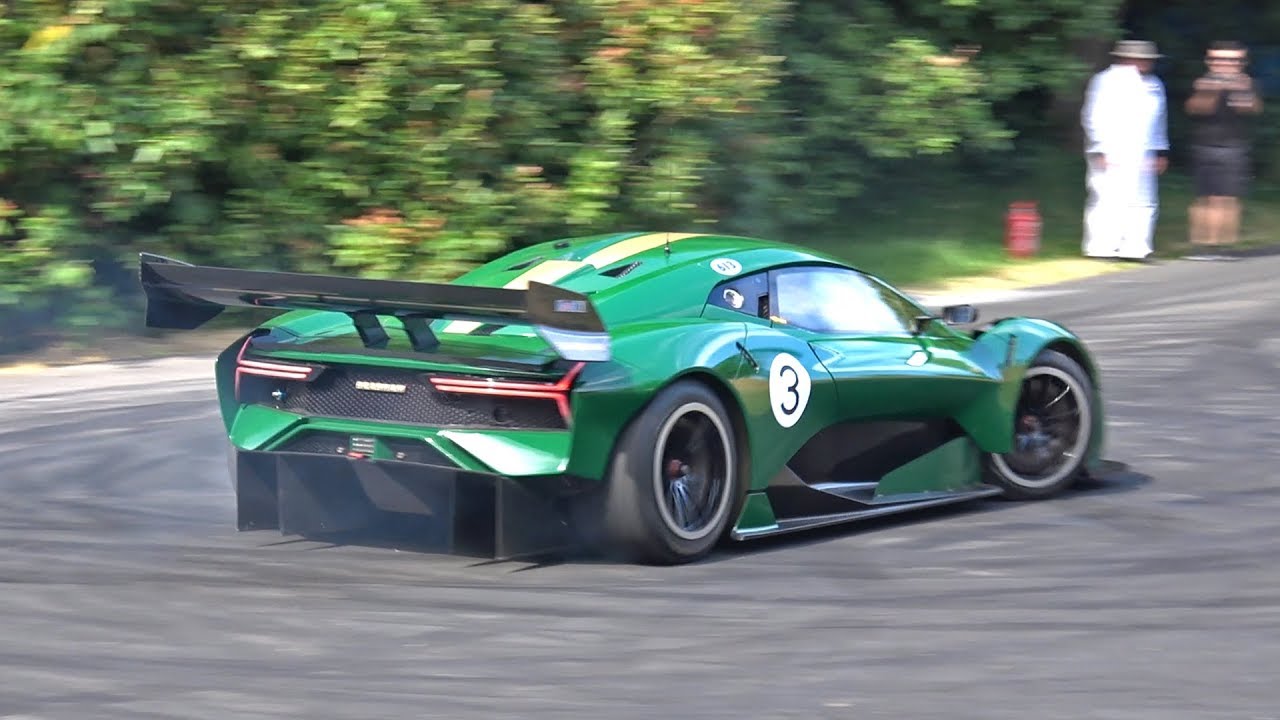 Brabham BT62 in Action on Track! PURE V8 Exhaust Sounds, Downshifts ...