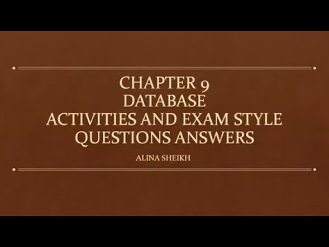 ACTIVITY 9.3 ANSWERS CHAPTER 9 DATABASE - YouTube