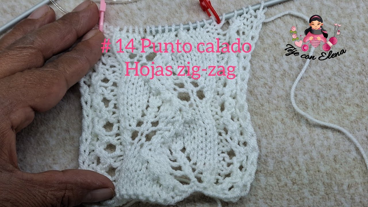 #14 Punto calado, hoja zig zag - YouTube