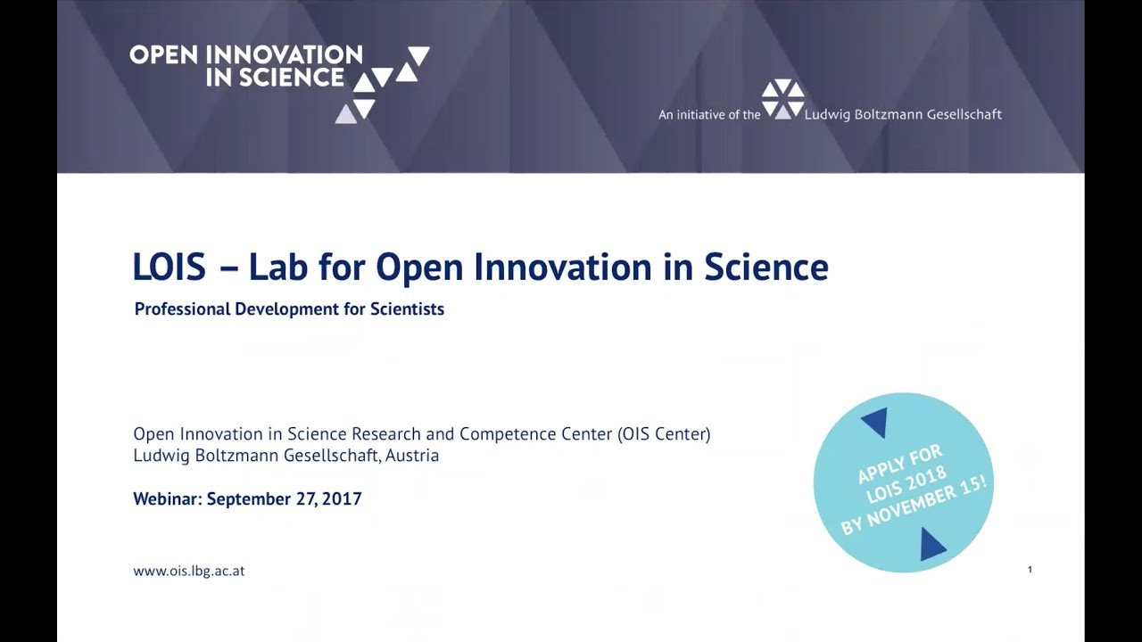 Lab for Open Innovation in Science Webinar (27.09.2017) - YouTube