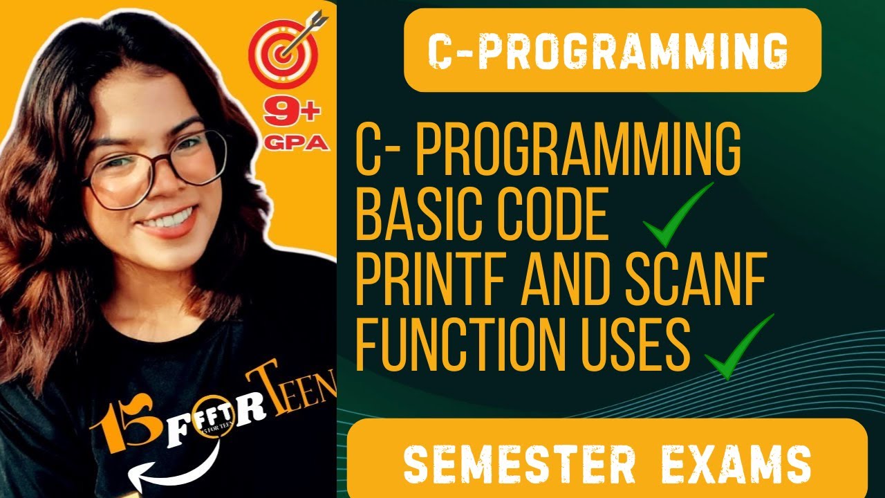 C Programming📌 Basic Code Use Of Printf And Scanf Function Bca 4927