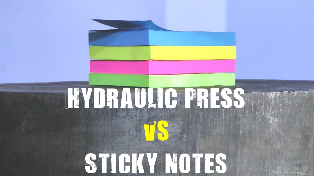 500 Ton Hydraulic Press vs Sticky Notes - YouTube