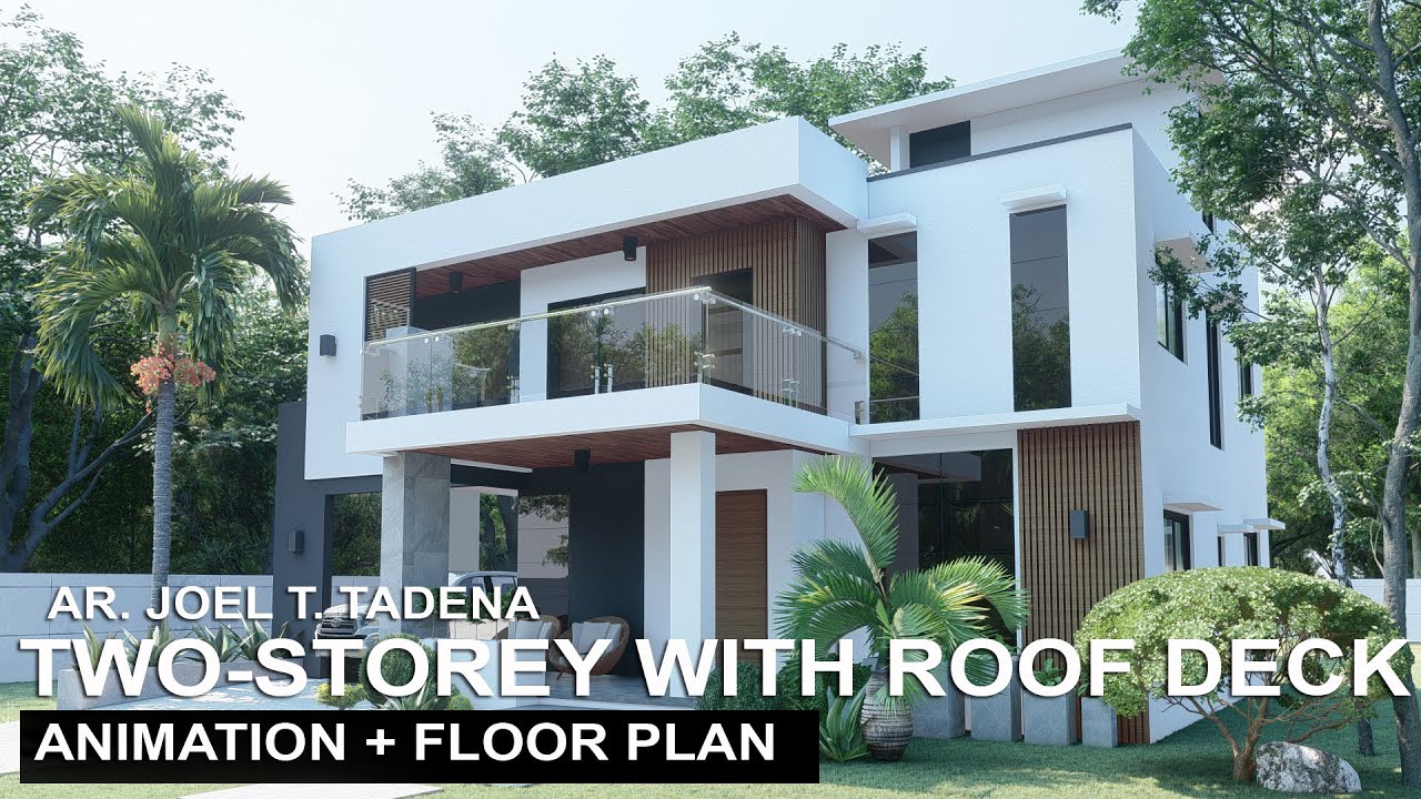 MODERN HOUSE DESIGN TWO-STOREY RESIDENTIAL WITH ROOF DECK - YouTube