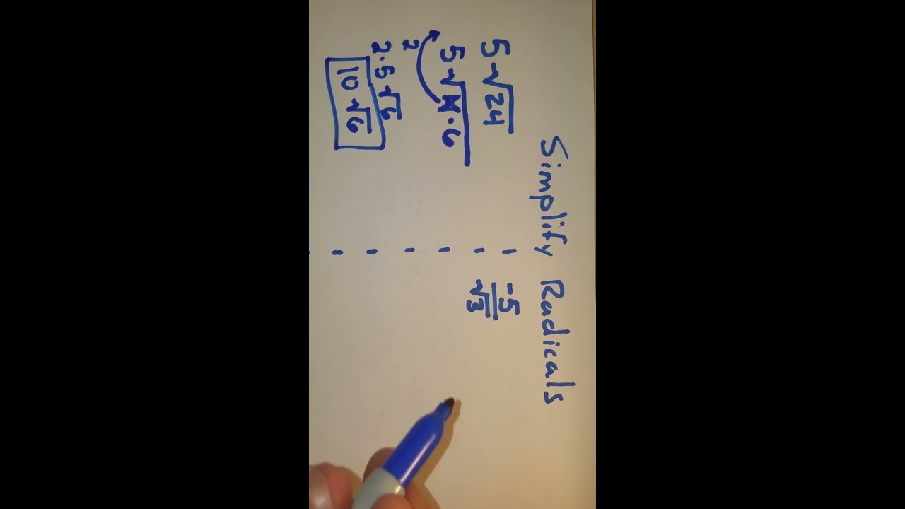 Simplifying radicals, Rationalizing Denominators - YouTube