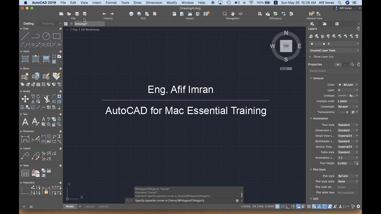 1- Interface Components / AutoCAD 2019 for Mac Essential Tutorial ...