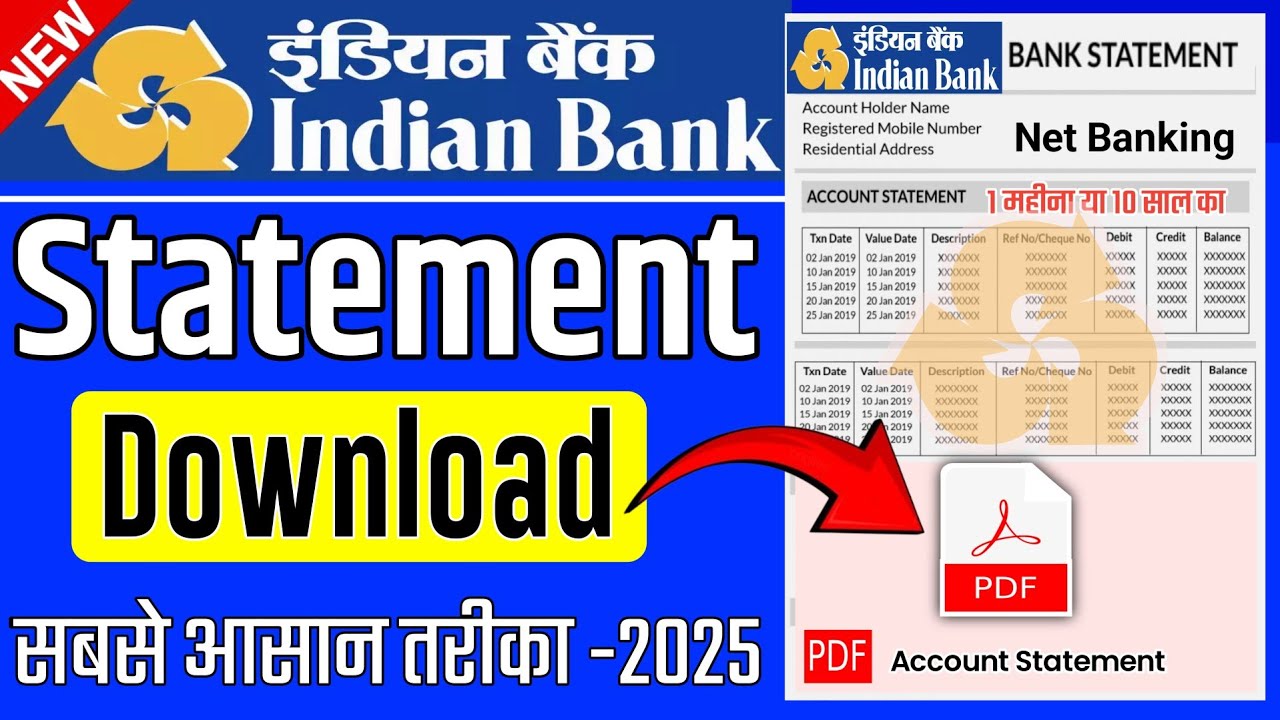 Indian Bank Account Statement Download Made EASY with Net Banking ...