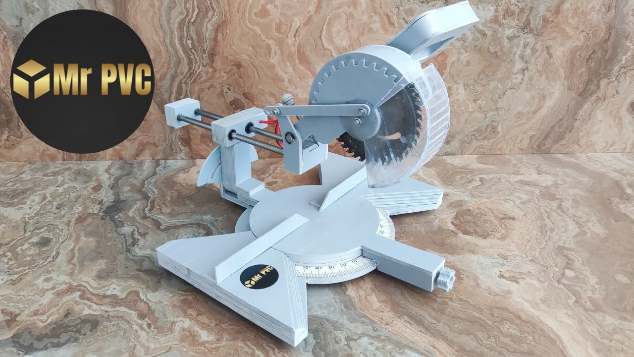DIY | how to make mini miter saw from PVC at home - YouTube