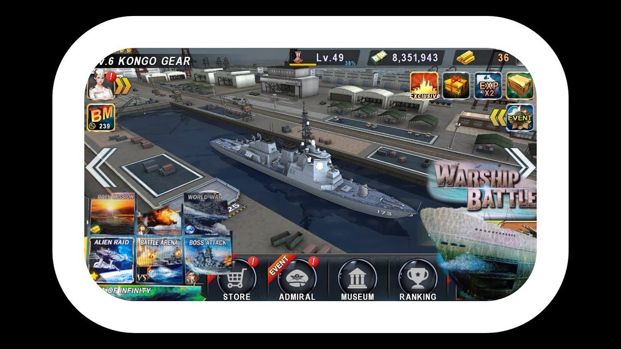 Warship Battle : Sea of infinity, Stage 24-25. Kongo Gear, - YouTube