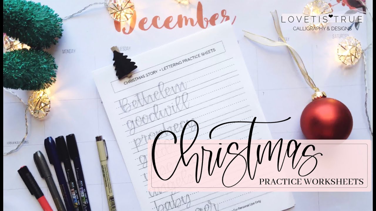 Christmas Lettering Practice Sheets - YouTube