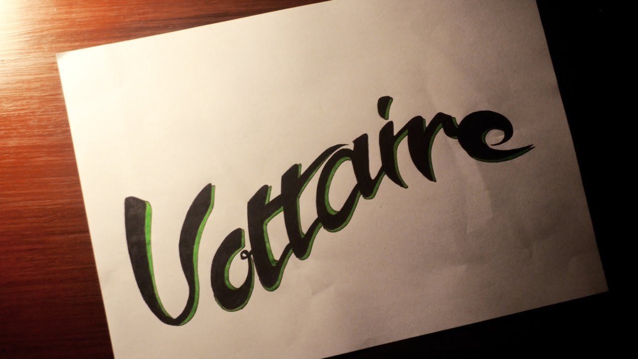 Hand Lettering, Drawing. (Logo Branding) VOLTAIRE #17 - YouTube