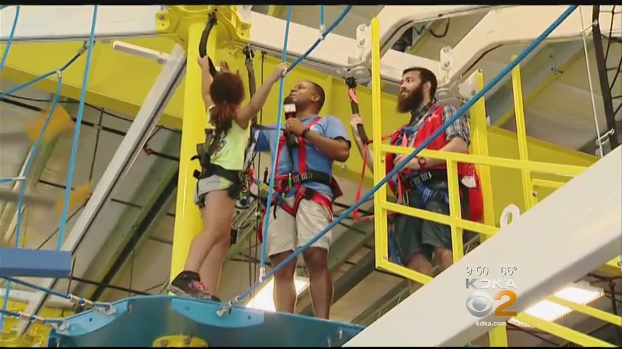 Ron Smiley Tries Out Ropes Course With Daughter - YouTube