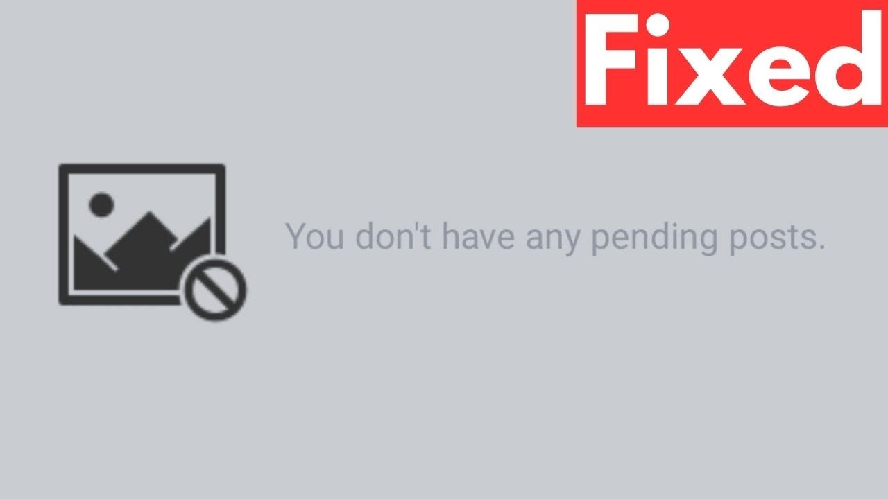 Fix You Don't Have Any Pending Posts On Facebook - YouTube