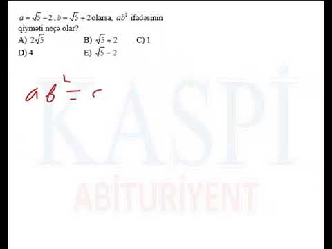 Riyaziyyat 11 ci sinif imtahan suallari test ve helli TQDK 21