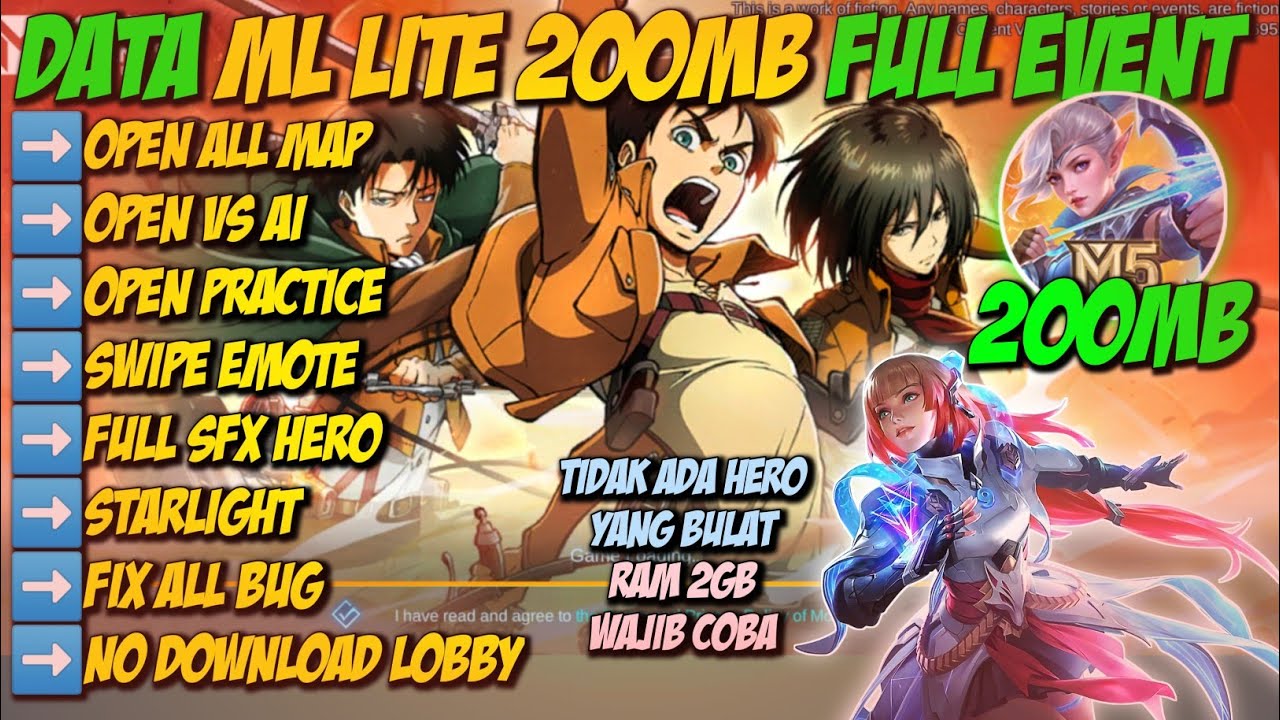 Data ML Lite 200MB Full Event Patch AOT Versi Terbaru | Mobile Legends ...