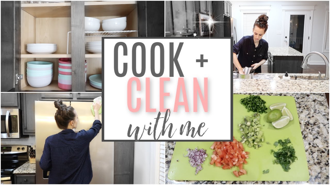 COOK AND CLEAN WITH ME 2019 // EASY DINNER IDEA // NIGHTLY CLEANING ...