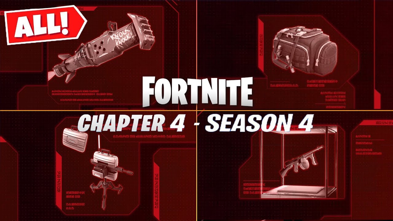 *ALL* Fortnite Chapter 4 Season 4 New & Unvaulted Weapons - YouTube