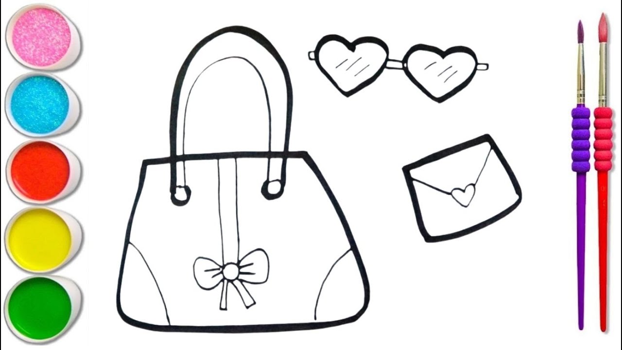 HOW TO DRAW A BEAUTIFUL HANDBAG - YouTube