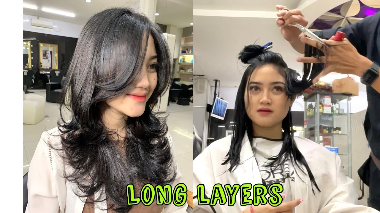 POTONG RAMBUT LAYERS | LONG LAYERS HAIRCUT | Long Haircut | Layered ...