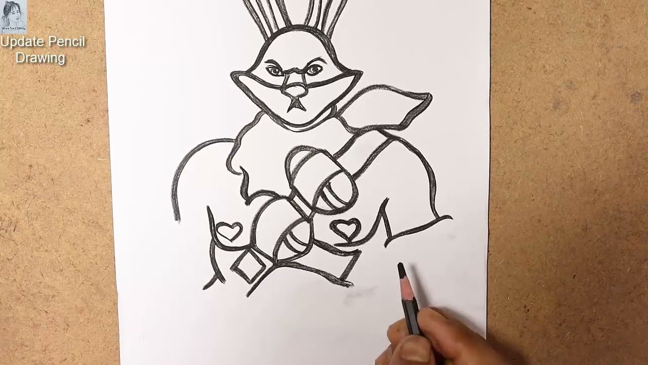 Free Fire Character drawing Bunny Bundle | Bunny Bundle Outline sketch ...