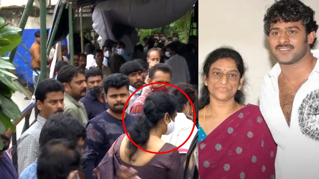 Prabhas Mother has Just Arrived | Visuals at Krishnam Raju House ...