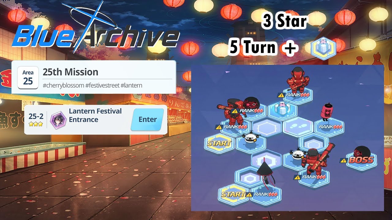 Blue Archive Global - Story Stage Hard 25-2 (3 Star & 5 Turn Clear ...