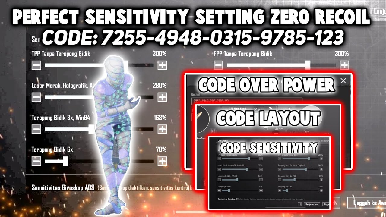 NEW UPDATE 2.7.0 ⚡️ BEST SENSITIVITY CODE + CONTROL SETTING PUBG MOBILE ...