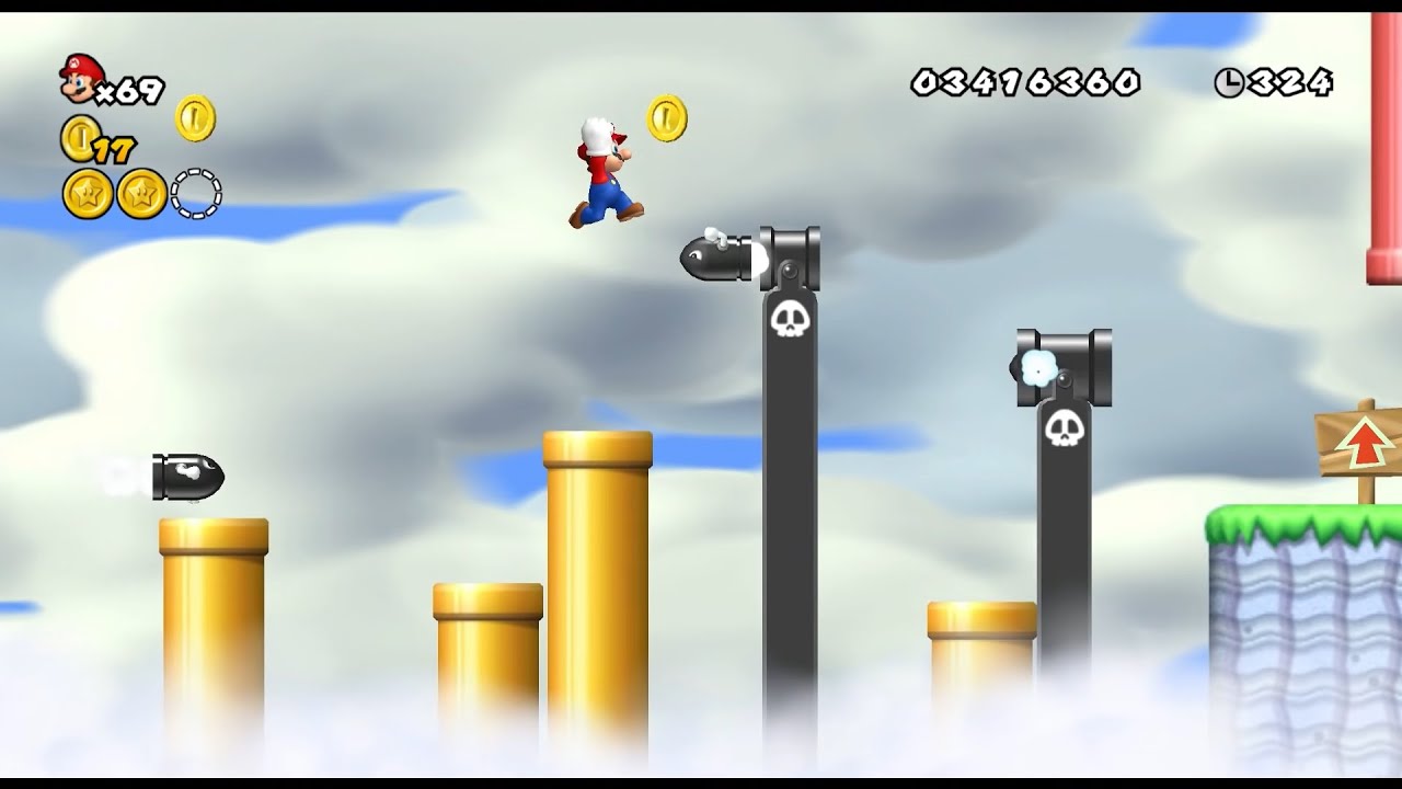 top 5 bullet bill launchers in world 7 of new super mario bros wii ...