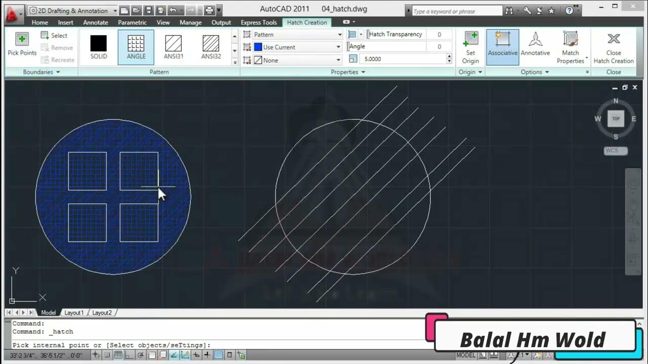AutoCAD Essential Training -22 ।। Hatch concept।। AutoCAD Tutorials Bangla ।। Balal hm - YouTube