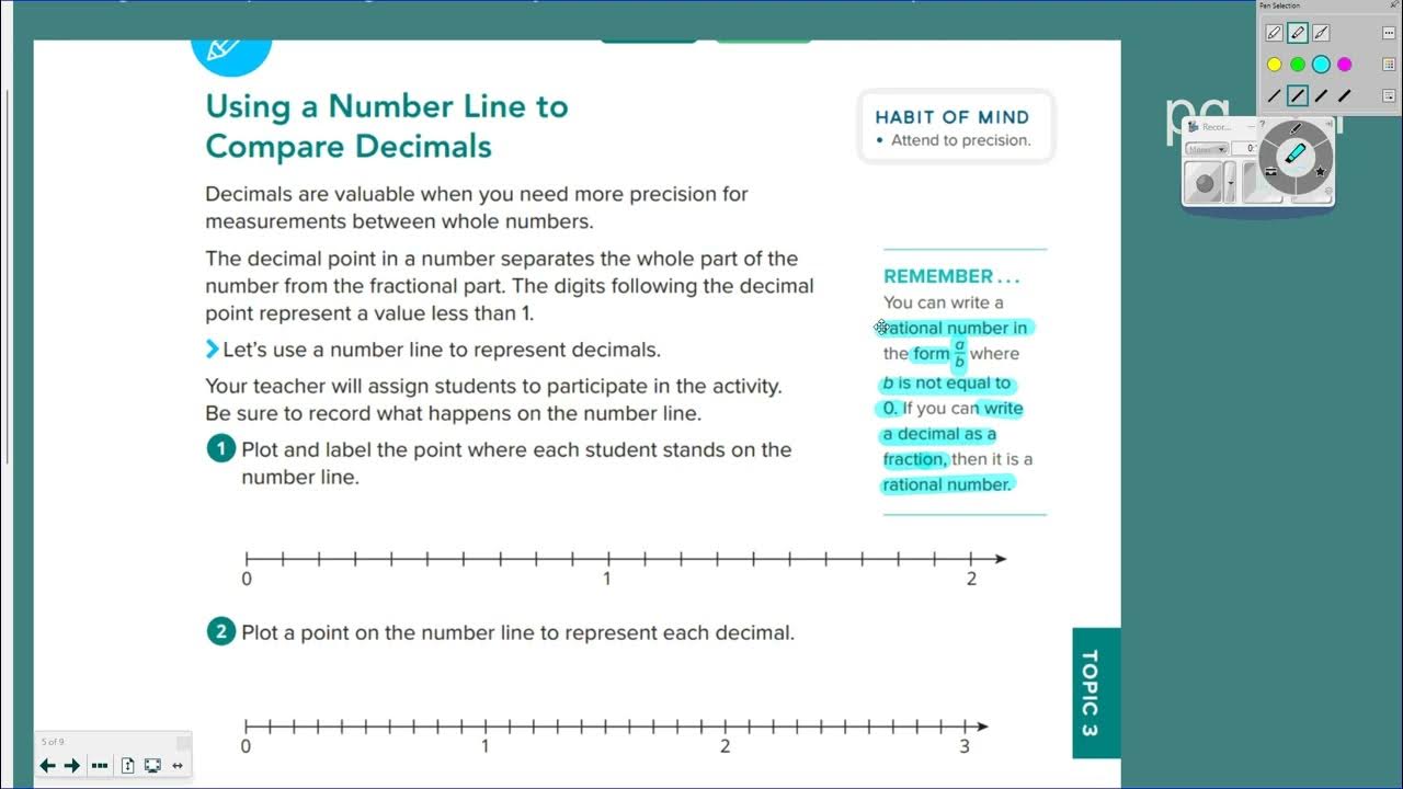KMS 6th Grade Math - Module 1, Topic 3, Lesson 1 - Ordering decimals ...