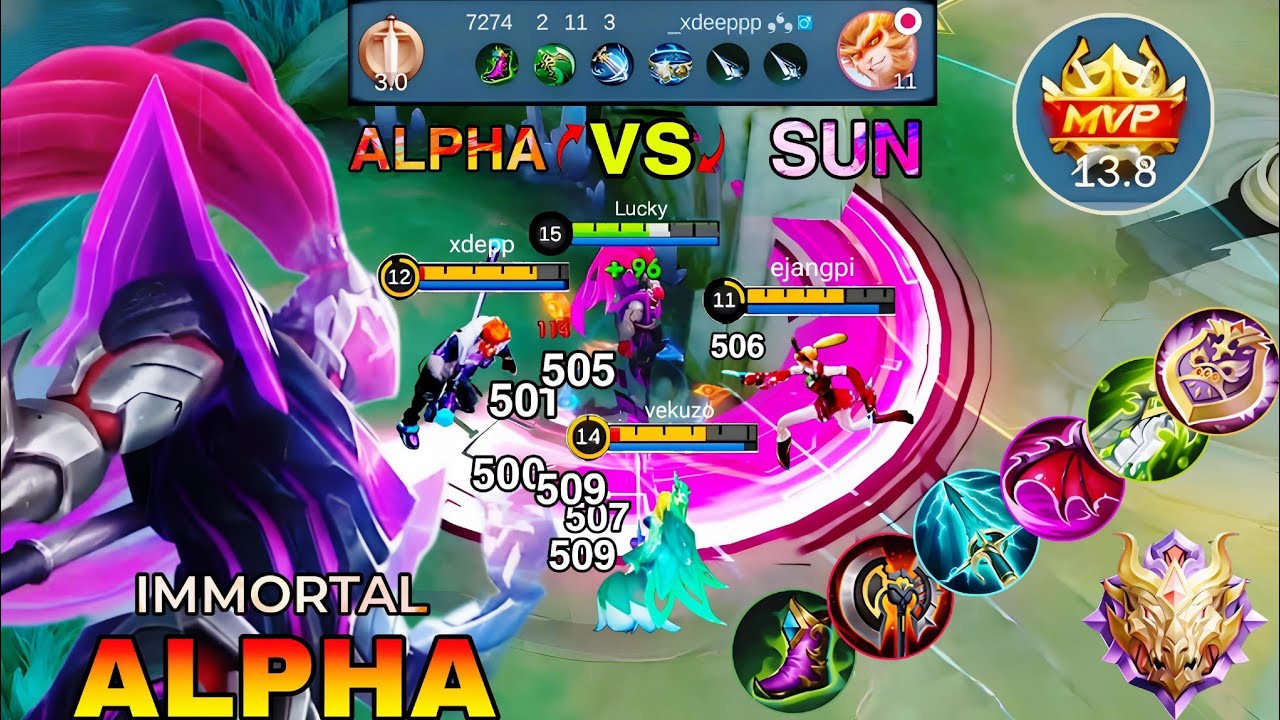 SORRY SUN DON'T ANGRY ME ! IMMORTAL ALPHA DAMAGE AND LIFESTEAL BUILD 2025 ! MLBB ALPHA - YouTube