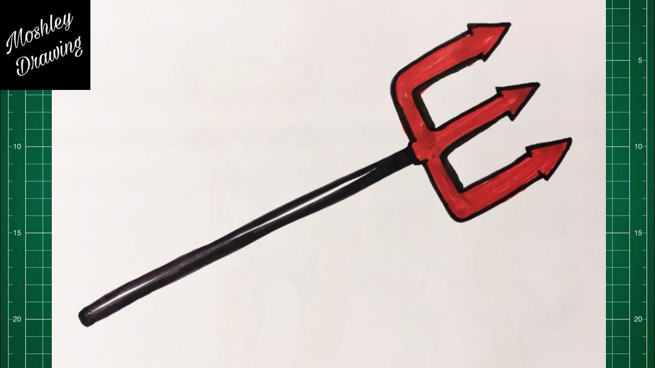 How to Draw a Devil Pitchfork - YouTube