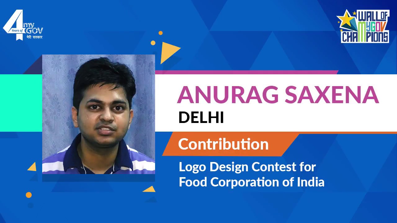 Meet MyGov Champion Anurag Saxena, participant of logo design contest ...