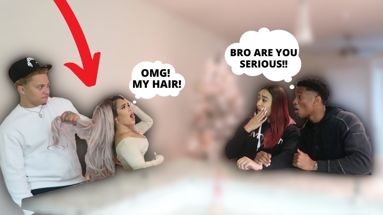 PULLING MY GIRLFRIENDS WIG OFF IN FRONT OF COMPANY!! FT. RISS & QUAN ...