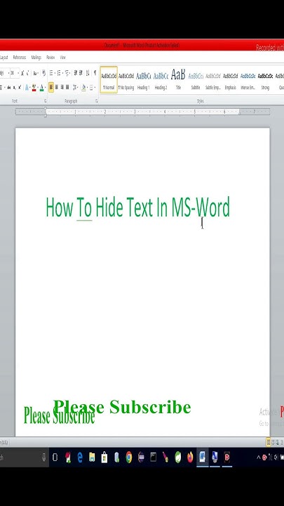 How to hide or unhide text in Micosoft word | How to Show and hide Text ...