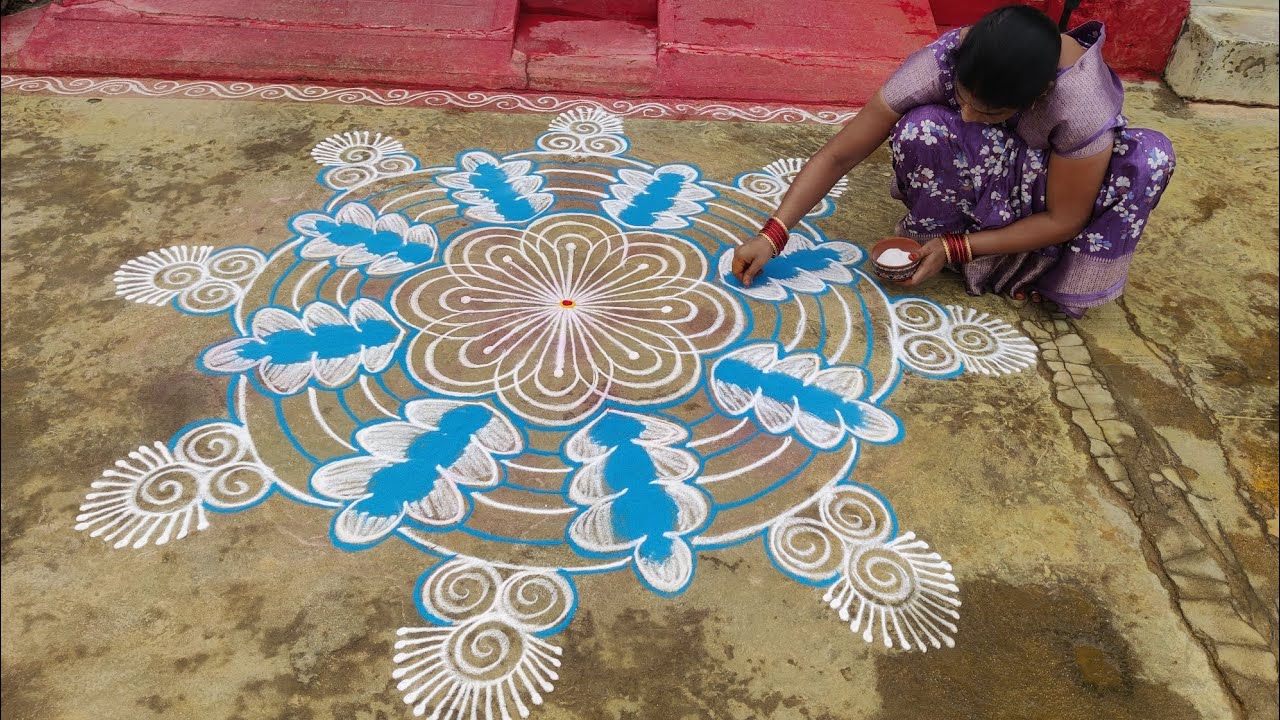 Simple morning Rangoli | daily rangoli designs | morning muggulu | easy ...