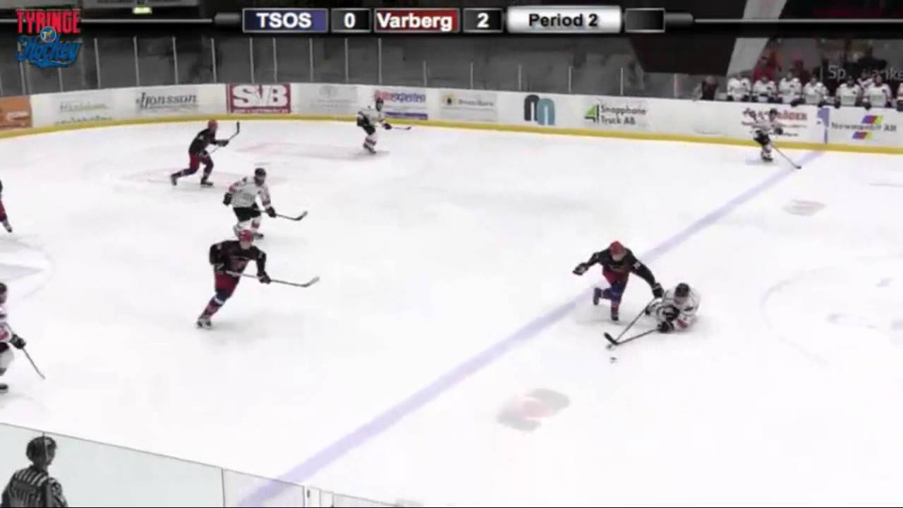 Varbergs tackling på Joel Persson i Tyringe Hockey - YouTube