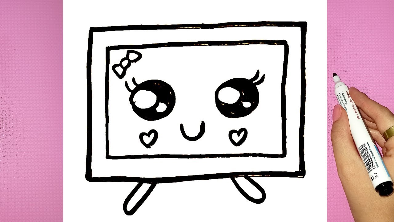 How to draw TV| How to draw cute TV | draw cute TV easily - YouTube